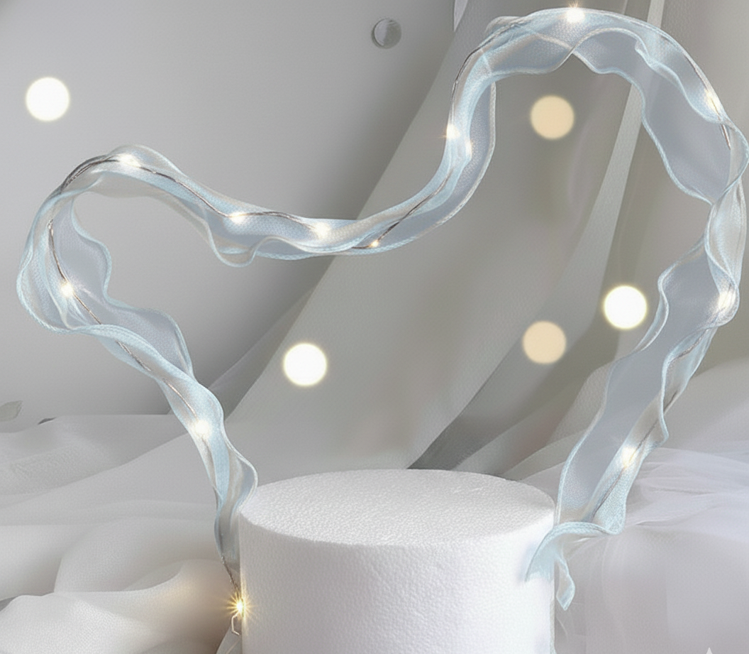 LED sky blue ribbon cake topper – Bakeworld Retails Pvt Ltd