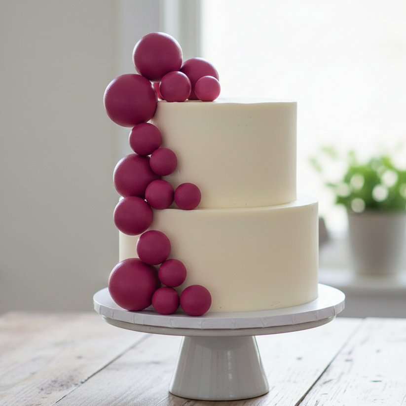 Maroon mix size faux balls pack of 20 – Bakeworld Retails Pvt Ltd