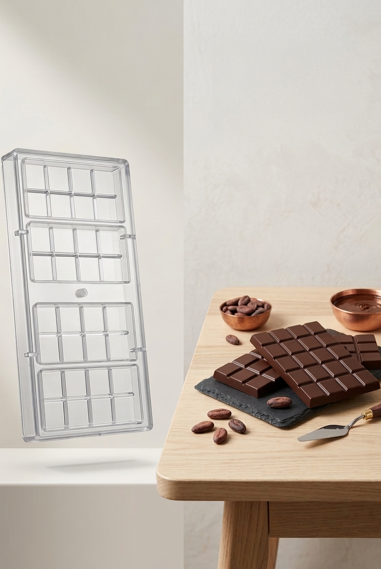 Chocolate bar Poly Carbonate mould – Bakeworld Retails Pvt Ltd