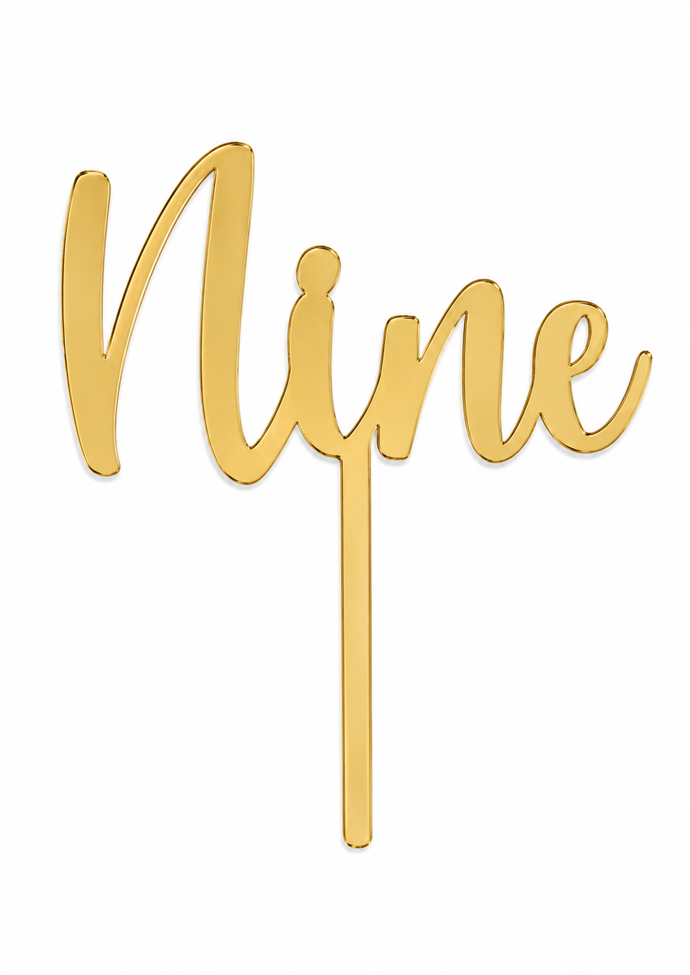 Nine Mirror Gold Acrylic Cake Topper 5 inch – Bakeworld Retails Pvt Ltd
