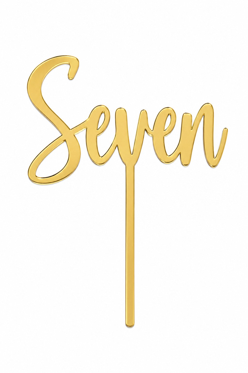 Seven Mirror Gold Acrylic Cake Topper 5 Inch – Bakeworld Retails Pvt Ltd