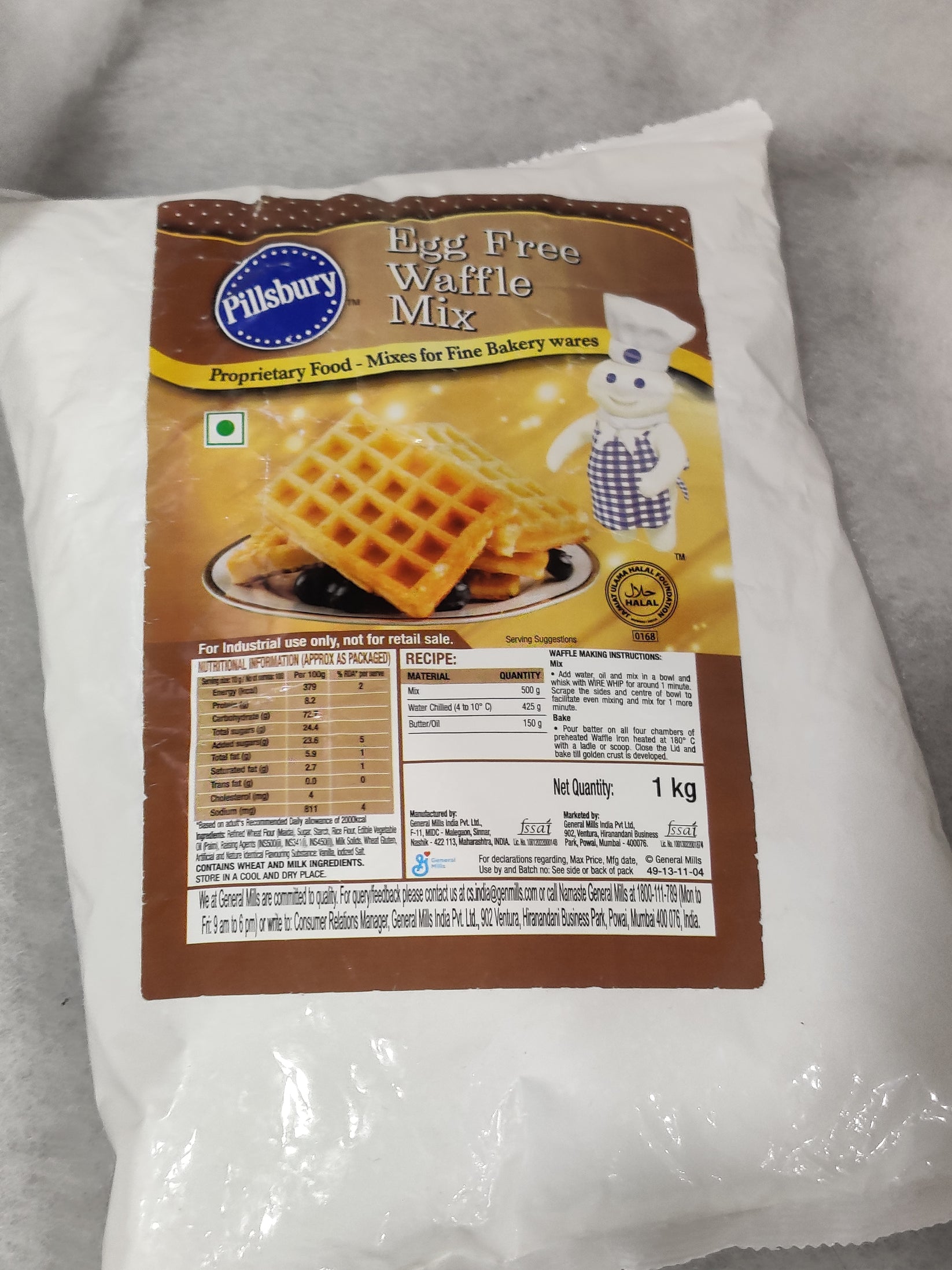 Pillsbury Egg Free waffle mix 1kg – Bakeworld Retails Pvt Ltd
