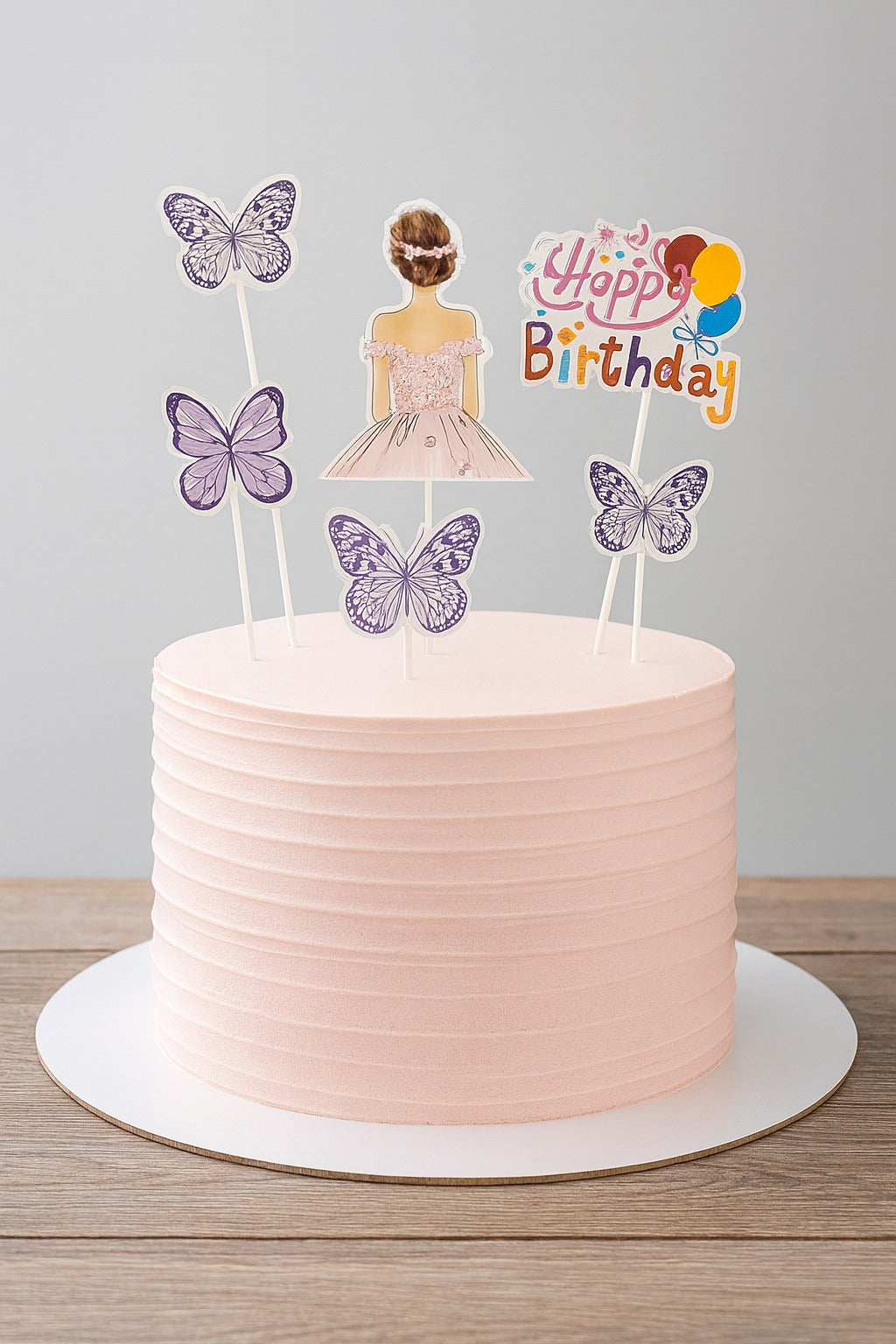 Princess Girl Purple Butterfly Cake Topper Set Of 6 – Bakeworld Retails ...