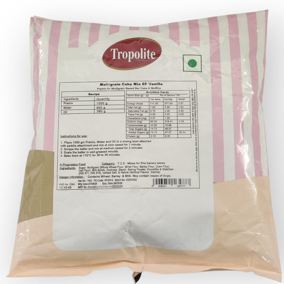 Multigrain Cake Mix EF Vanilla 1kg – Bakeworld Retails Pvt Ltd