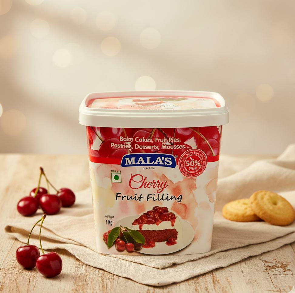 Mala's Cherry Fruit Filling 1 kg – Bakeworld Retails Pvt Ltd