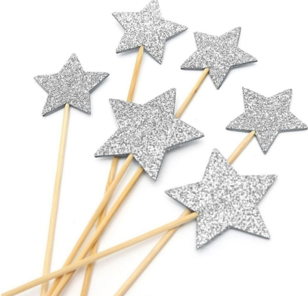 Glitter silver star topper – Bakeworld Retails Pvt Ltd