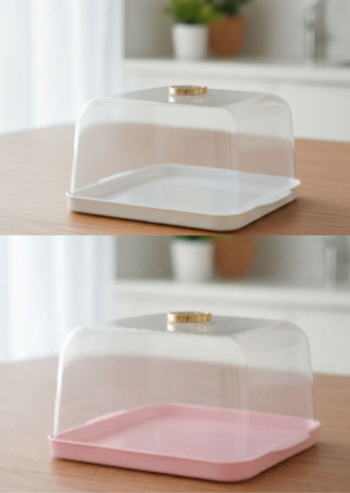 square display cake tray with lid (size - 5*3)(random colour ...