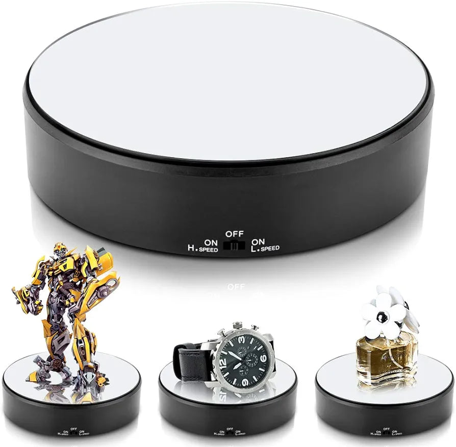 360 degree Electric Turntable with glass mirror – Bakeworld Retails Pvt Ltd